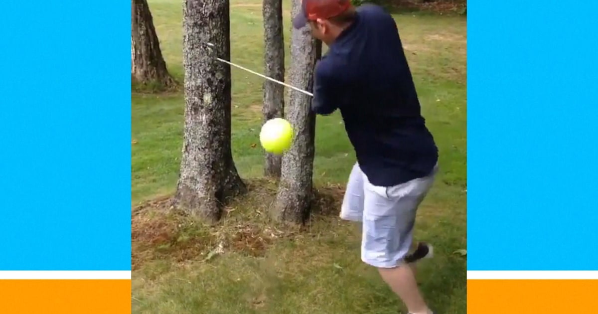 Golfer tries to take a swing near a tree... and it doesn’t go well