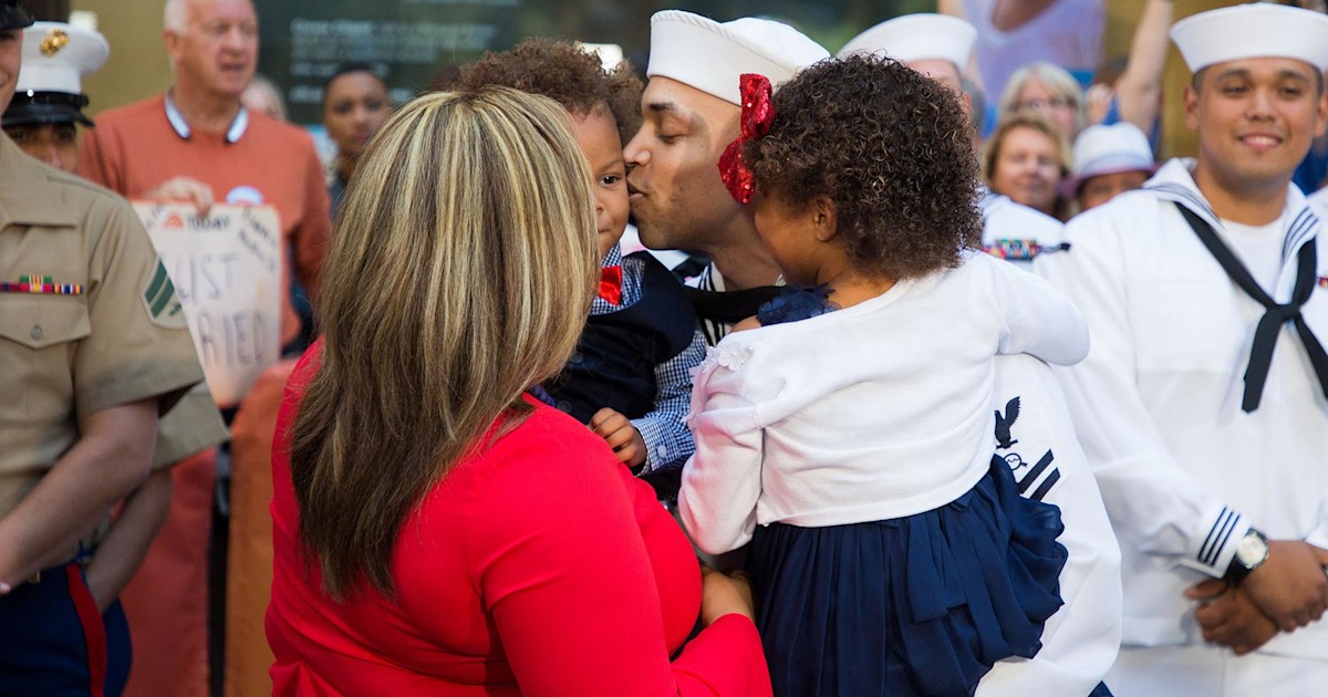 See a heartwarming surprise military reunion live on TODAY plaza