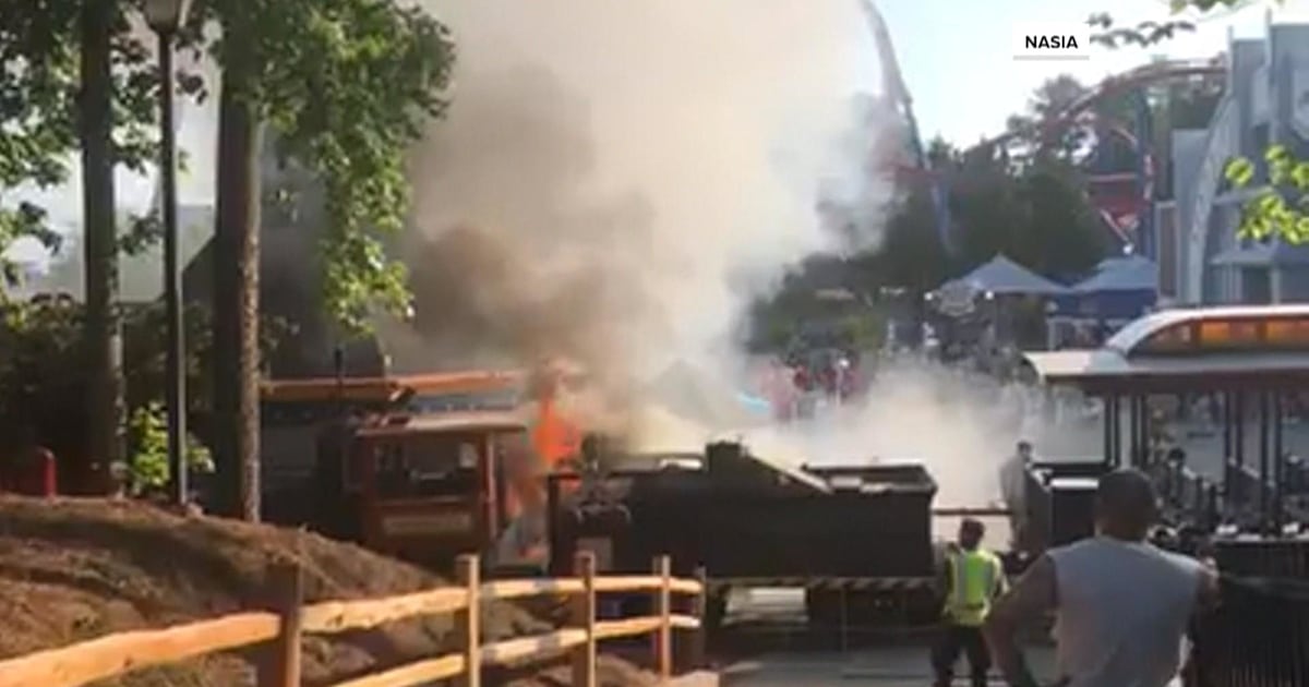 Train ride at Six Flags Over Georgia catches fire