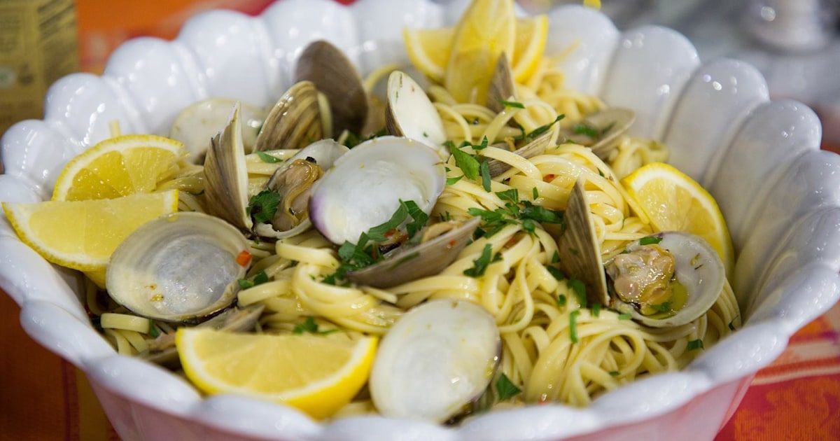 How to make delicious clam linguine and kale Caesar salad