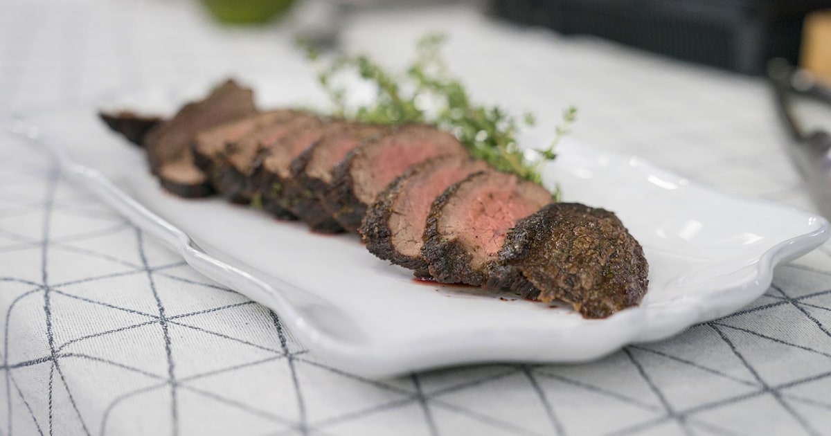 Cassidee Dabney makes tasty, marinated beef rib-eye