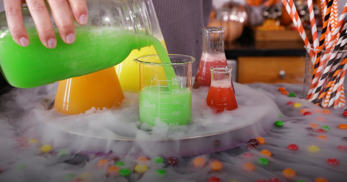 These fruity Skittles Slushies are the ultimate Halloween party drink
