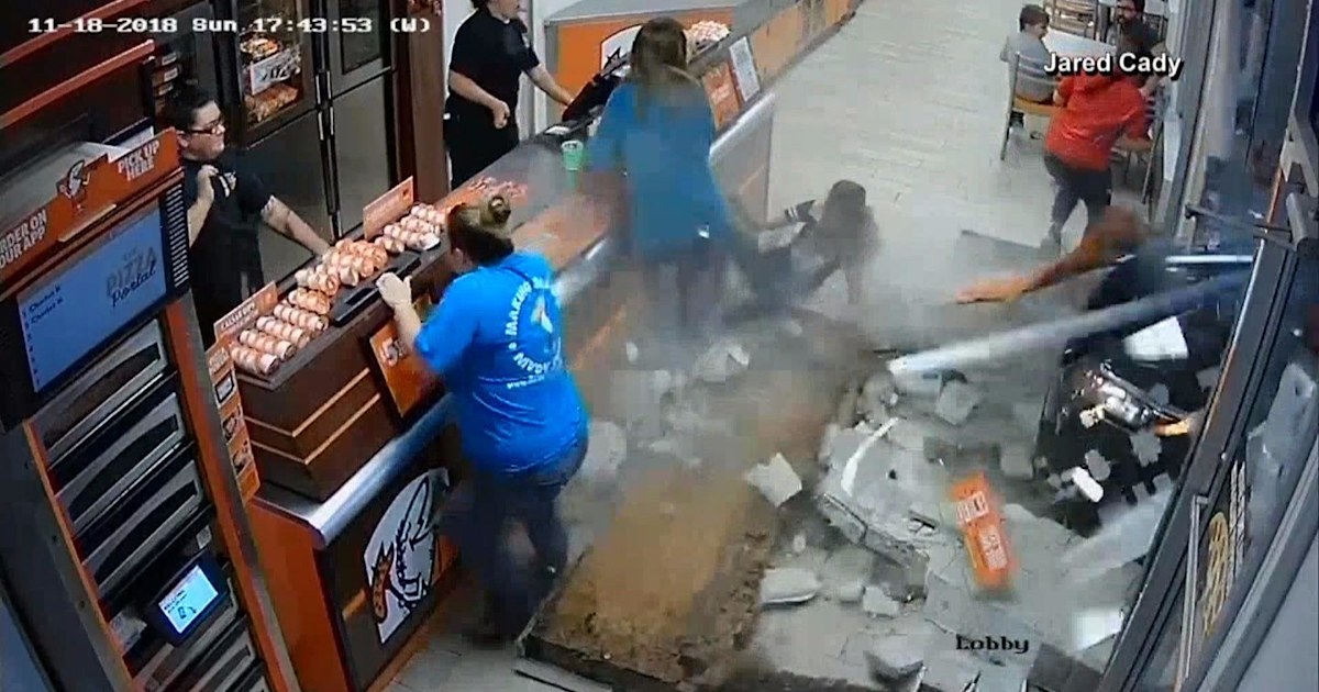 Dramatic Video Shows Car Plowing Through Little Caesars In Florida