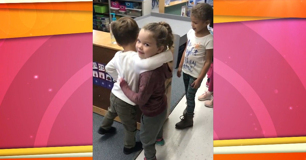 Hugs and high-fives: The cute way this pre-K class greets each other ...