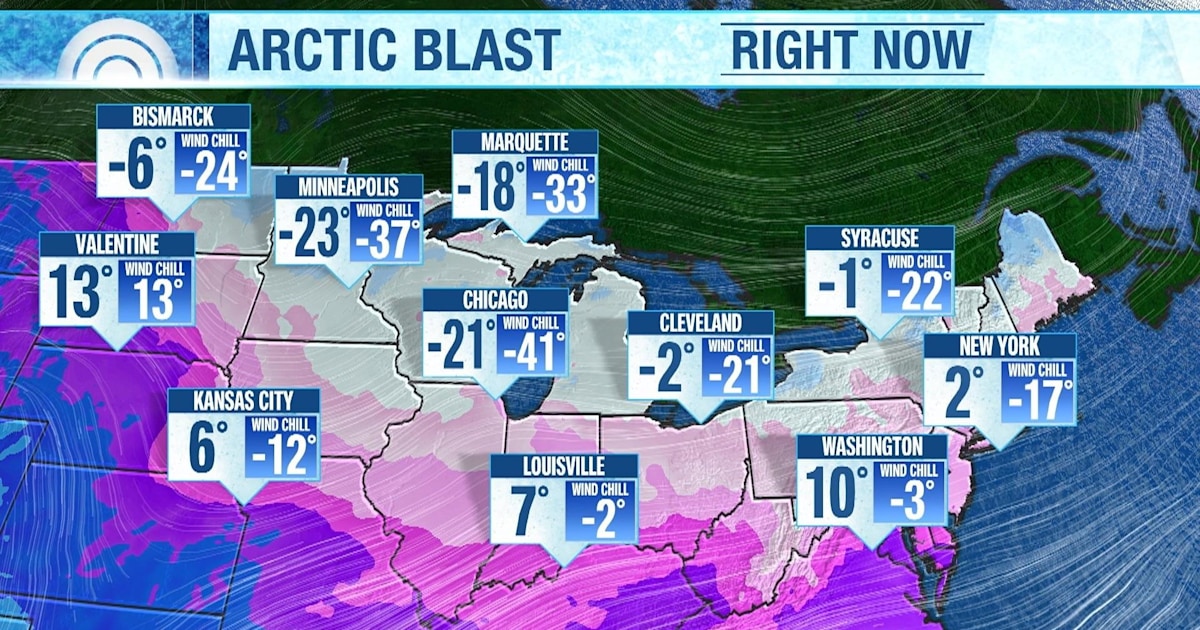 Forecast: Polar vortex brings frigid temps to the East Coast