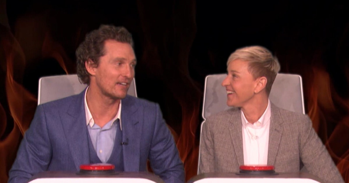 Ellen makes Matthew McConaughey blush with burning questions