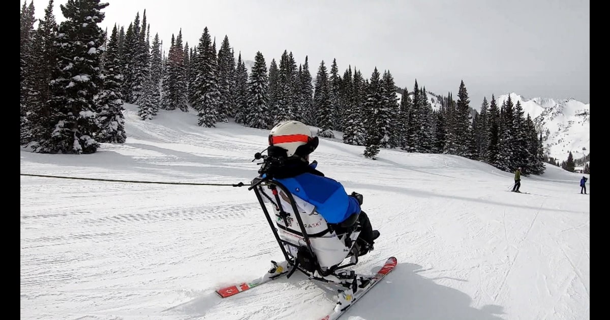New technology helps paralyzed man ski again