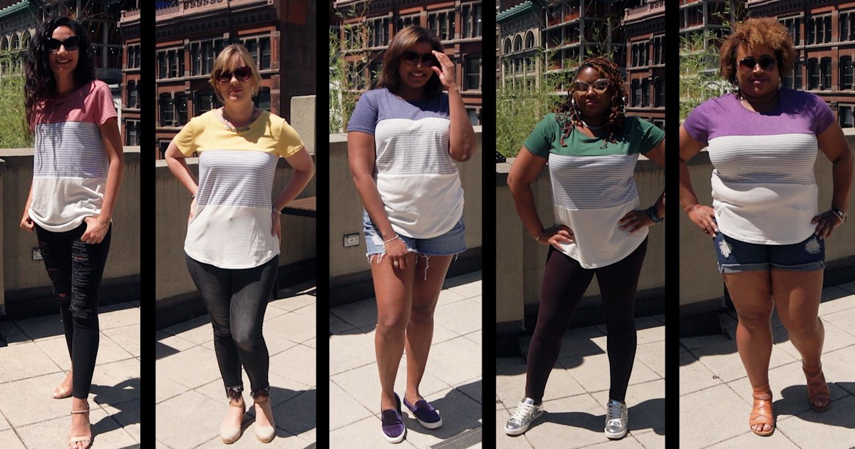 Watch 5 women try on the $15 T-shirt with over 3,000 reviews