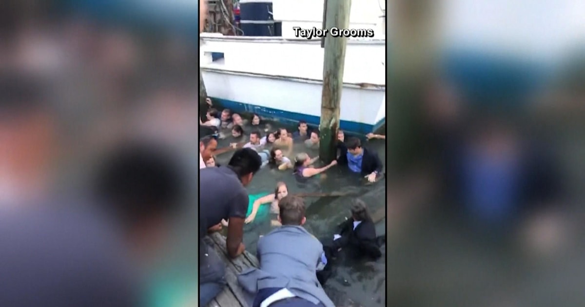 Dock collapse in South Carolina sends wedding guests into water