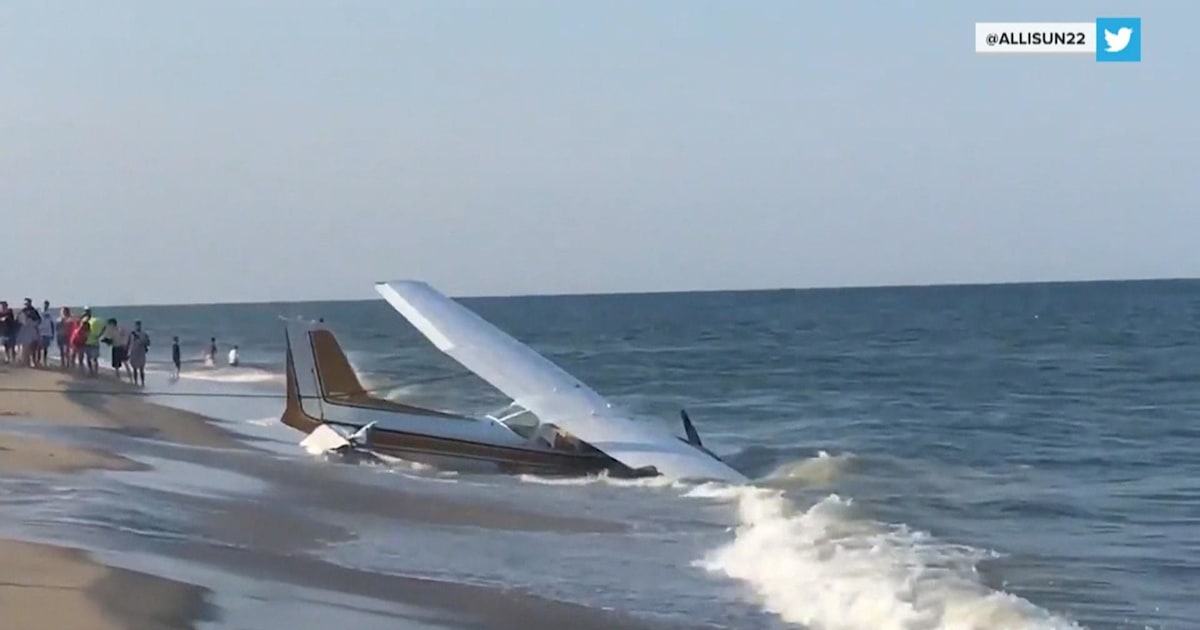Small plane makes frightening emergency landing on Maryland beach