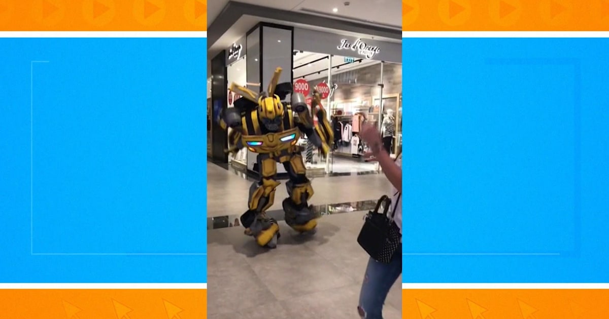 Watch: ‘Transformer’ falls apart after losing his balance