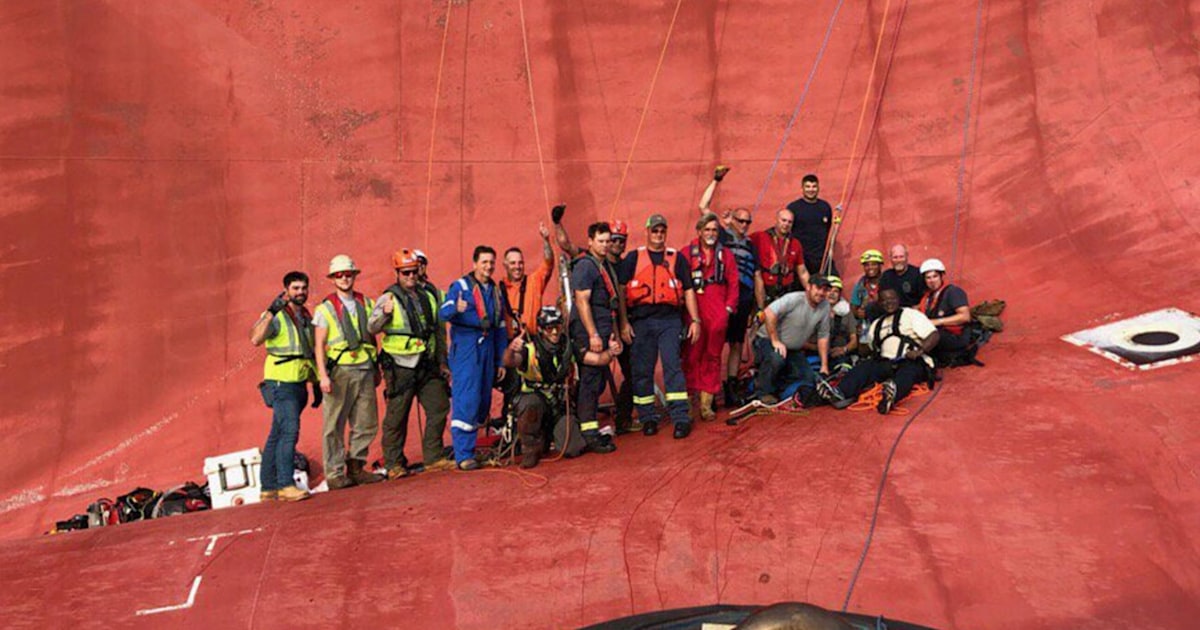 Final 4 crew members rescued from capsized cargo ship