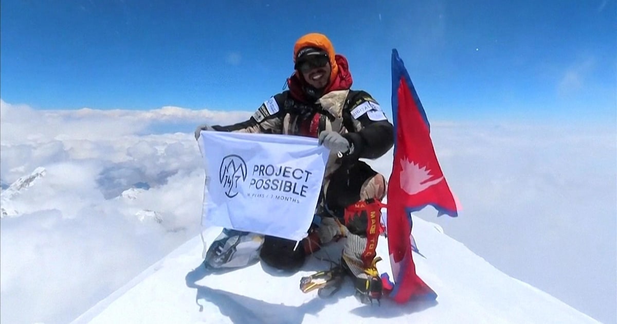 Climber reaches 14 peaks in 6 months, smashing previous record