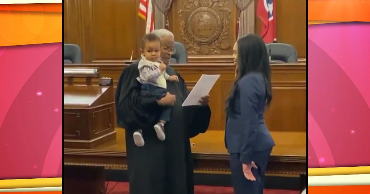See new mom sworn in as lawyer while judge holds her baby
