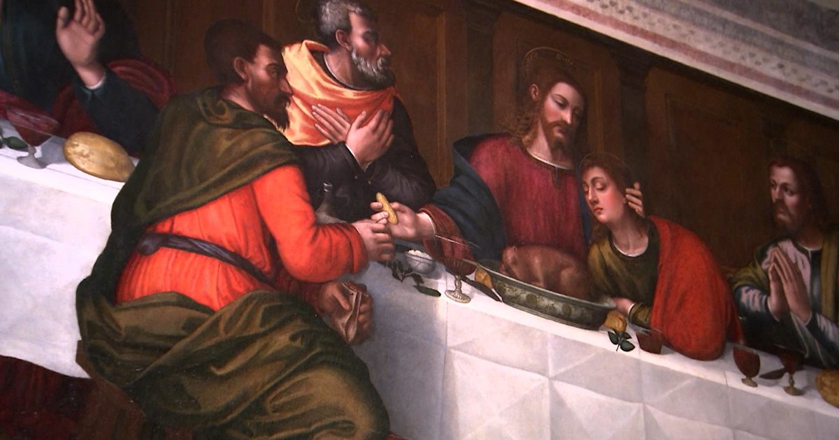 Women help restore historic first painting of the Last Supper by a woman