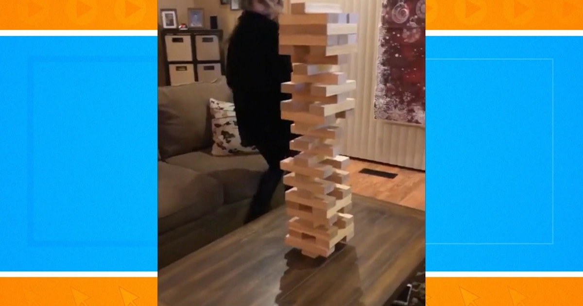 Watch this epic Jenga game moment
