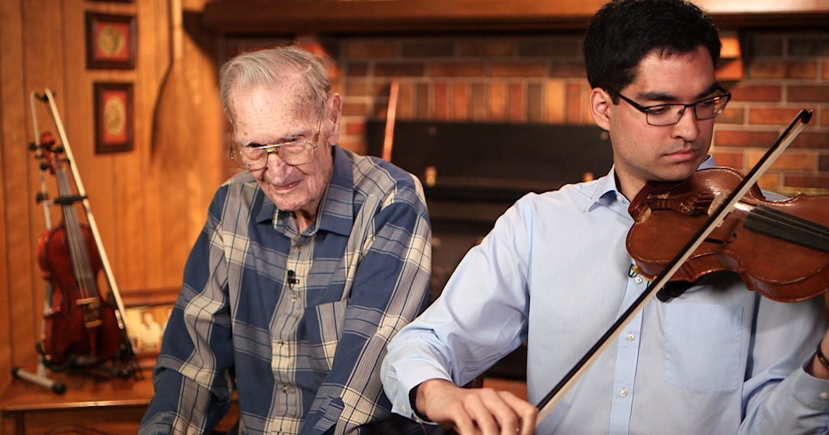 Separated by 70 years, 2 men bond over shared love of the fiddle