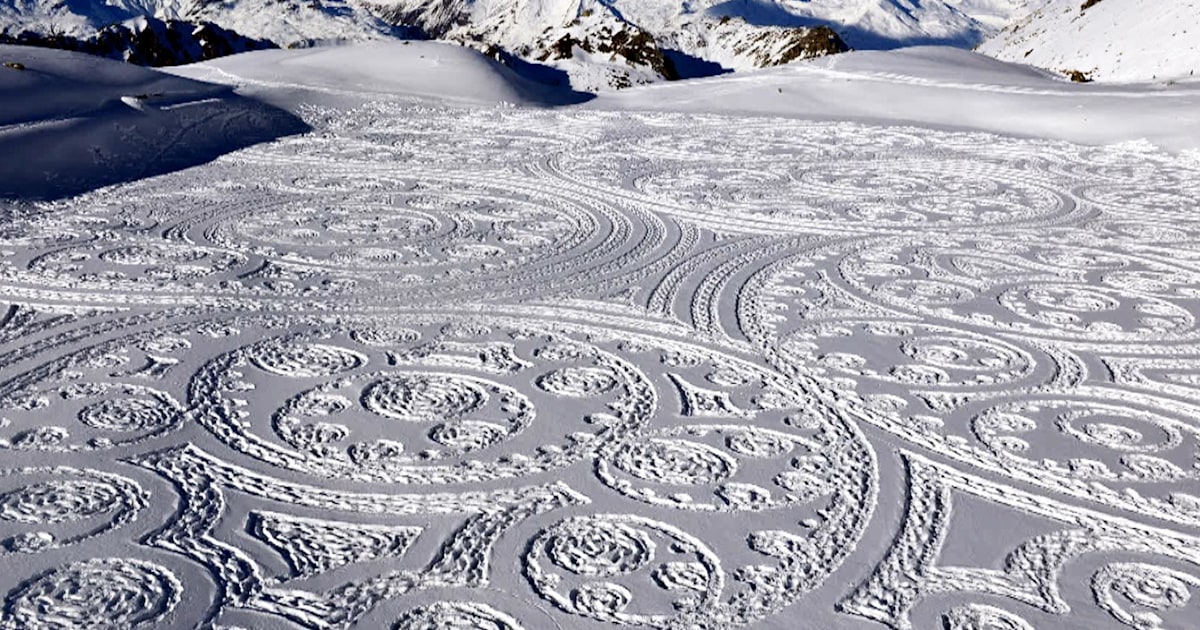 Meet the snow artist creating incredible works of art with his feet
