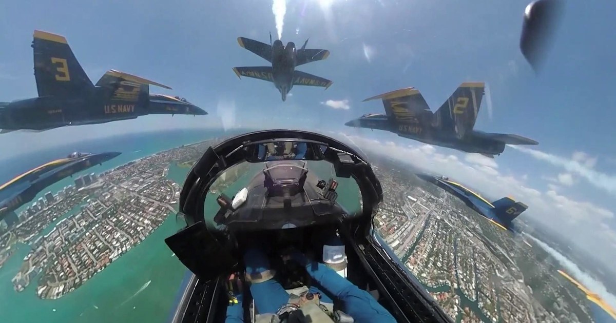 See the Blue Angels fly over Miami from inside the cockpit
