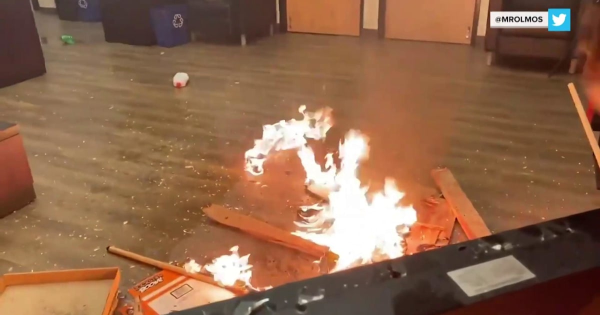 Riot declared in Portland after protesters start fire in police union ...