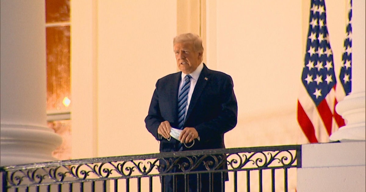 Trump returns to White House and removes mask, spurring backlash