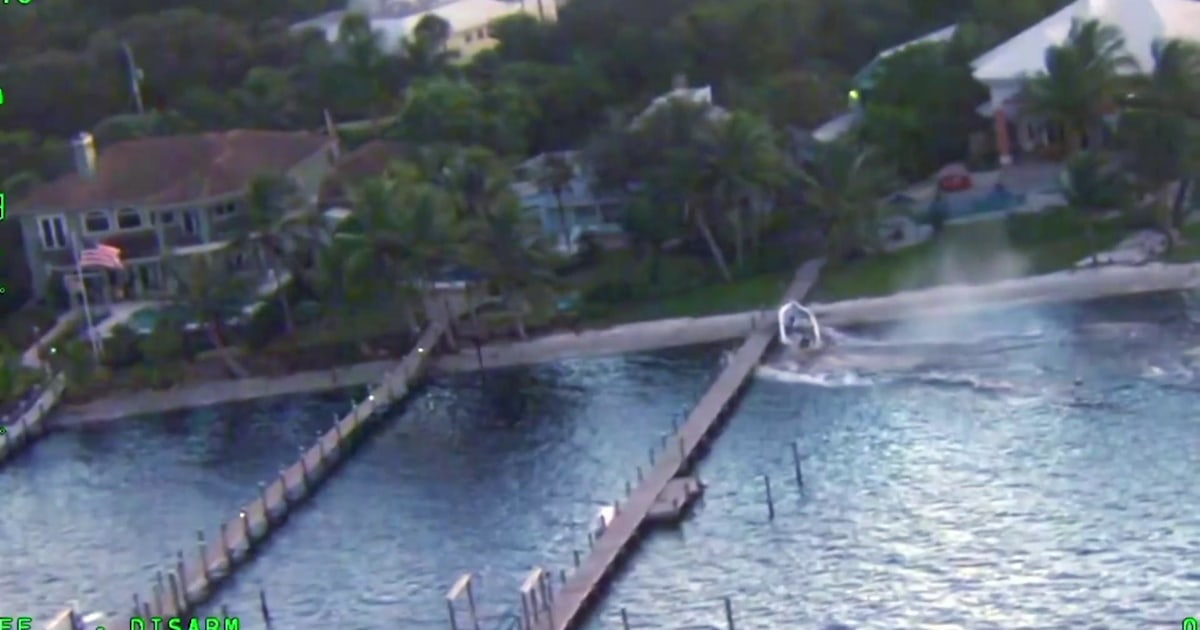 Video shows out-of-control boat as it hits dock and goes airborne