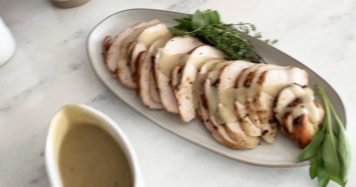 Make Gina Homolka’s herb turkey breast with gravy