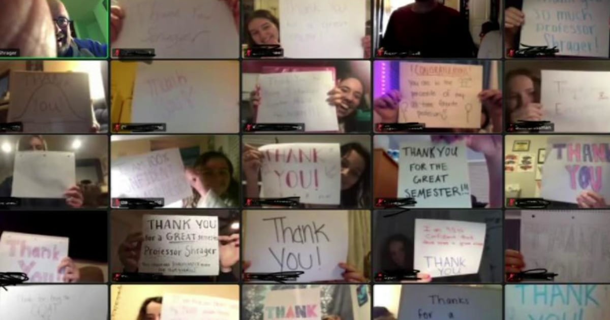 Students’ surprise over virtual class brings teacher to tears