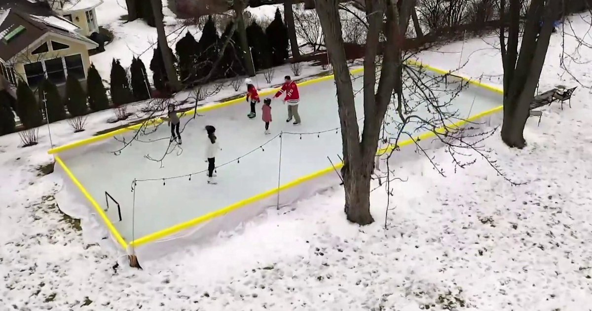 Families create DIY ice rinks to get outside during the pandemic