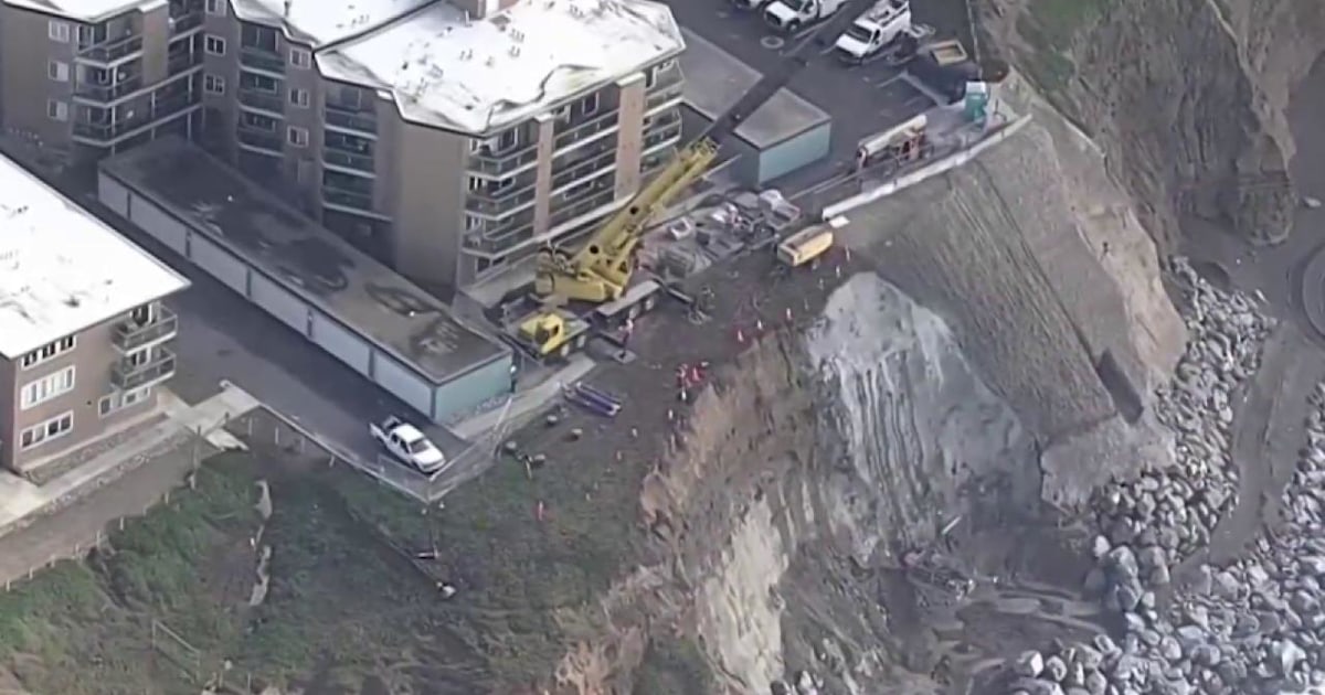 Apartment building on edge of cliff torn down