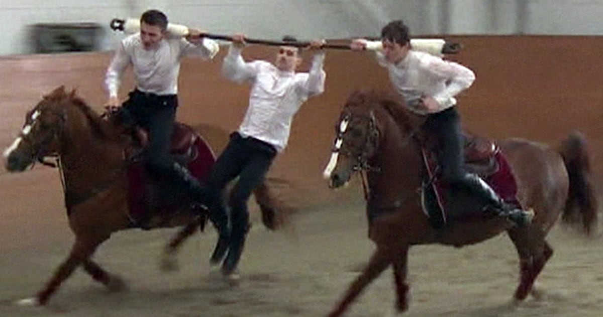 Traditional Russian riders show off in Moscow