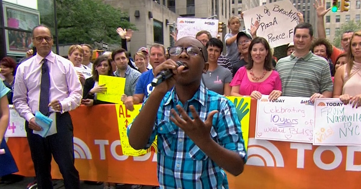 Amazing 12-year-old singer on ‘America’s Got Talent’ visits the TODAY Plaza