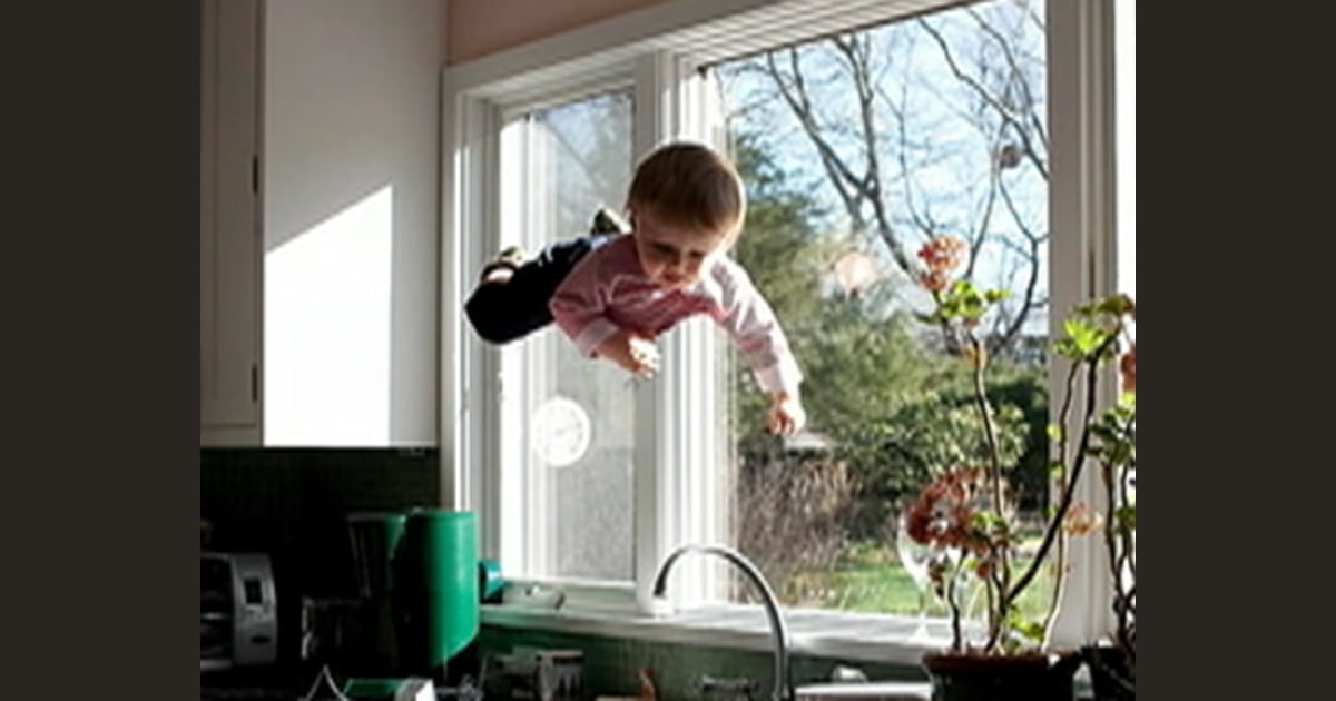 How does mom make baby fly?