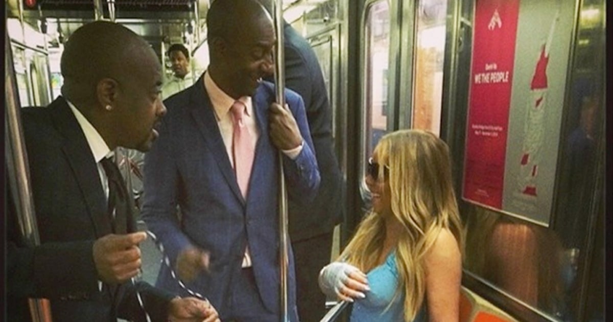 Mariah Carey takes subway ‘joyride’ in glitzy gown