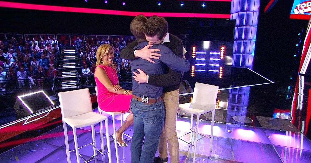 David Walton hugs it out with Hoda and Billy