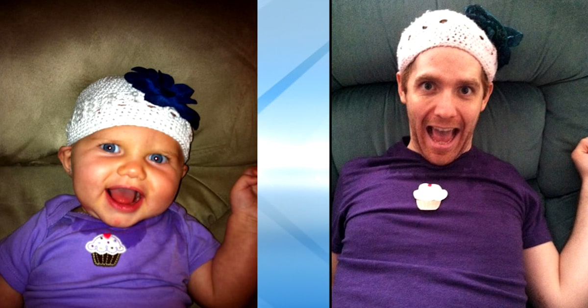 Wacky or weird? Adult actor re-creates baby pics