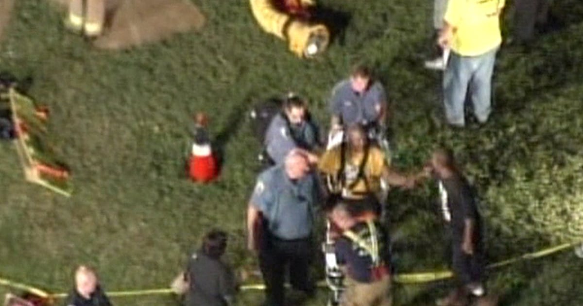 Toddler saved after falling into 12-foot hole