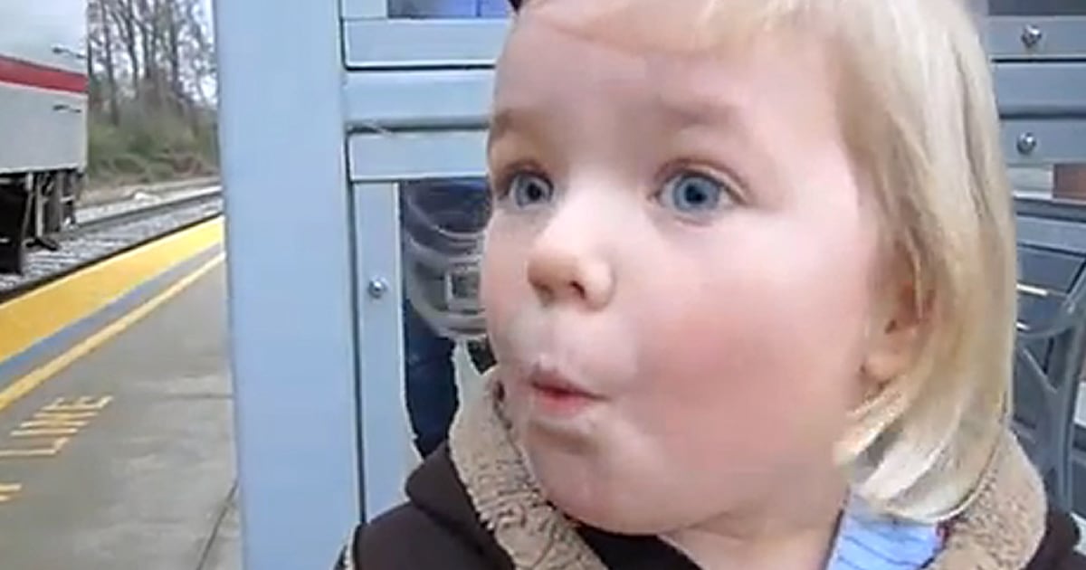 Oh my! Little girl can’t wait for first train ride