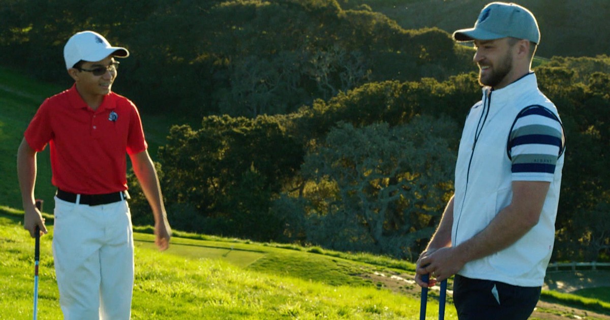 Justin Timberlake offers tips to 13-year-old golfer Johnny Wright