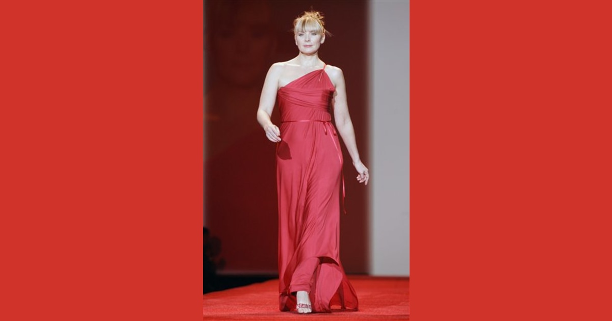 Celebrity models in red as Fashion Week begins