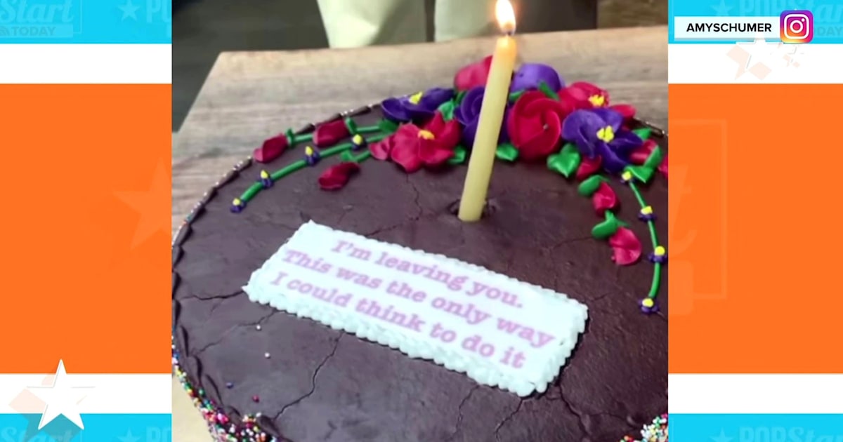 Amy Schumer's husband writes sassy birthday message on cake