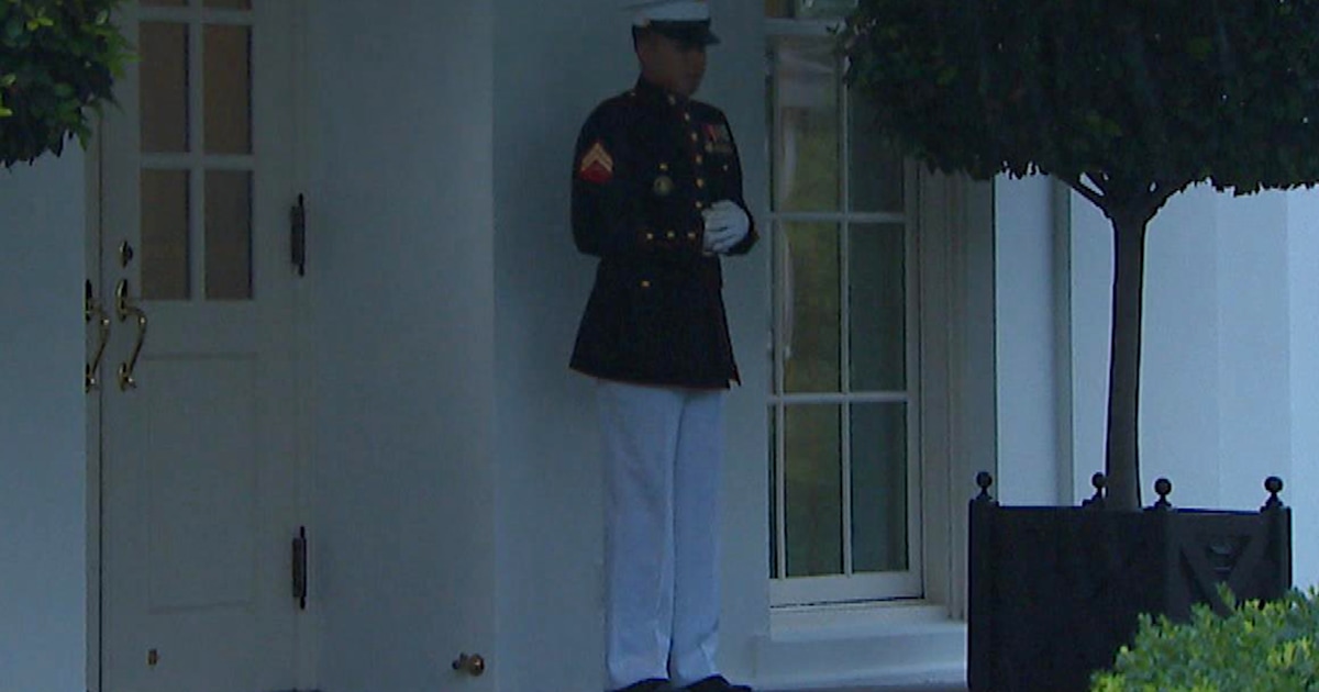 Watch White House Marine sentry’s funny reaction to lightning strike