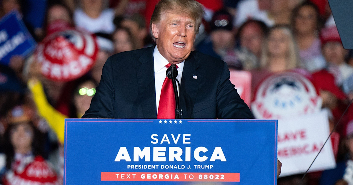 Trump pushes false claim he won 2020 election at rally in Georgia