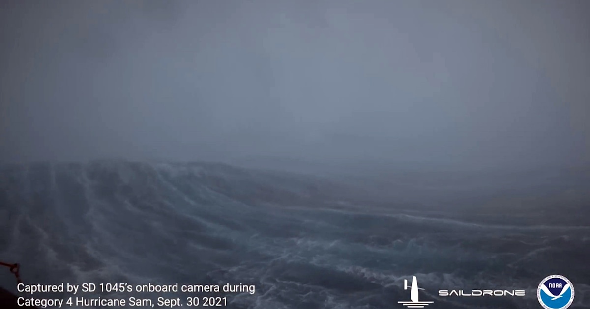 See video inside Category 4 Hurricane Sam in the Atlantic