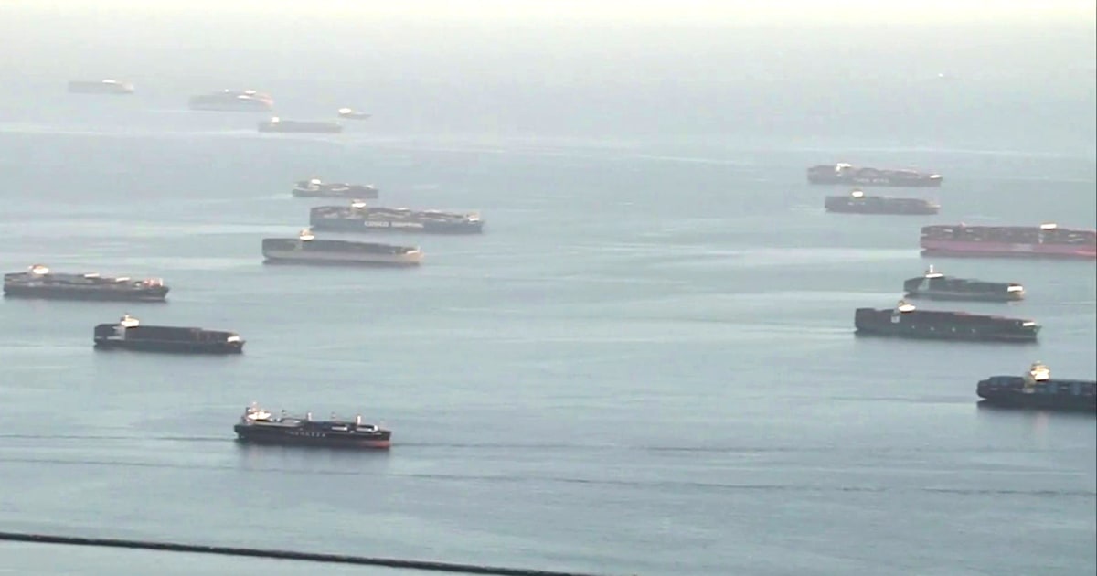 Cargo ships are backed up along US shores, causing shortages