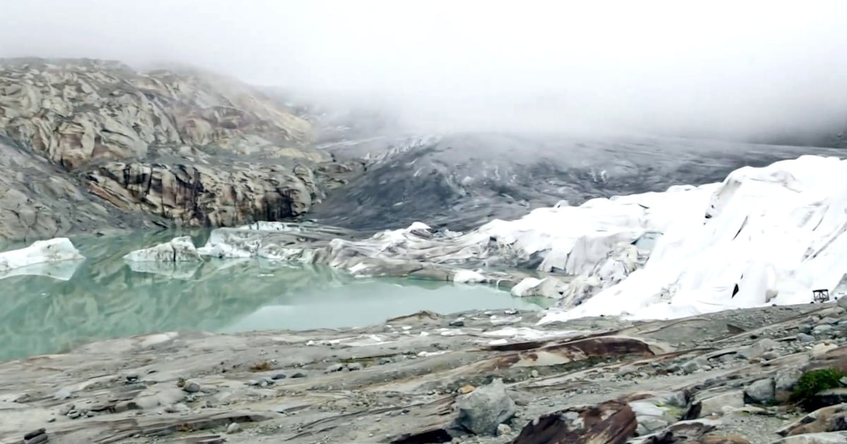 Glacier in Swiss Alps is melting due to climate change