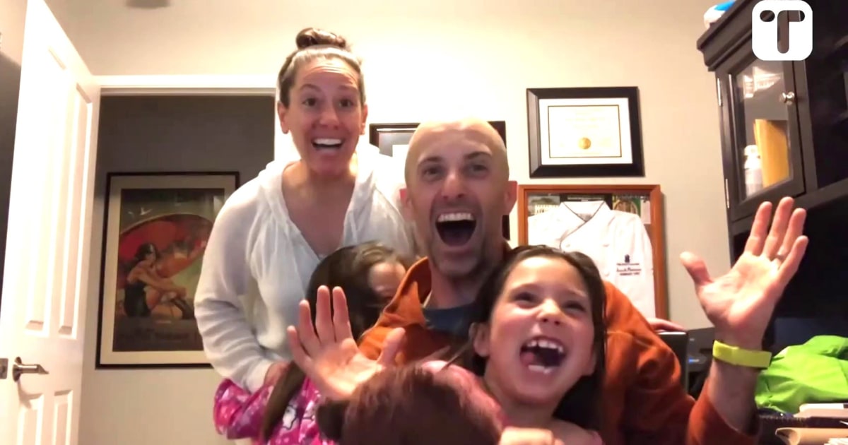 Watch this couple surprise friends and family with new baby