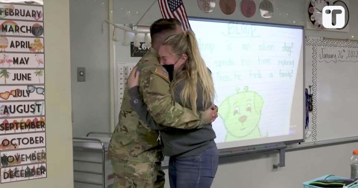Watch the emotional reunion between an army brother and sister