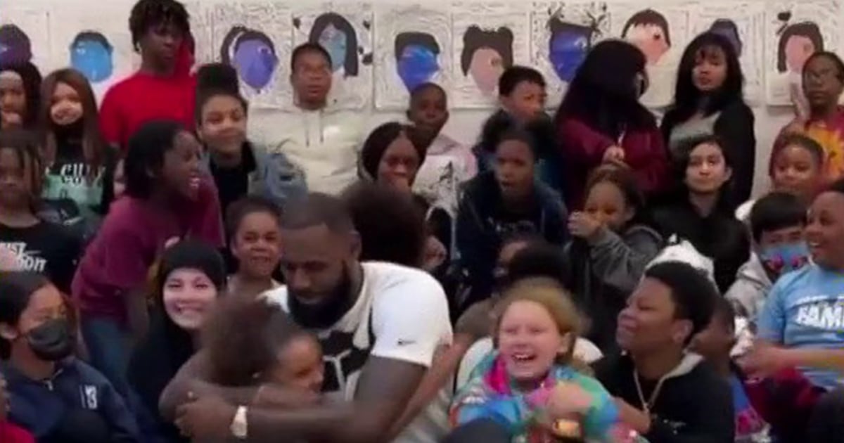 See LeBron James surprise a classroom of kids from his hometown
