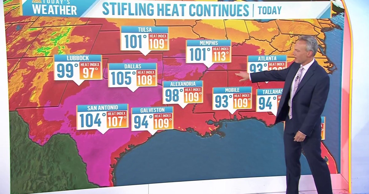 Stifling heat continues into the weekend for much of the country